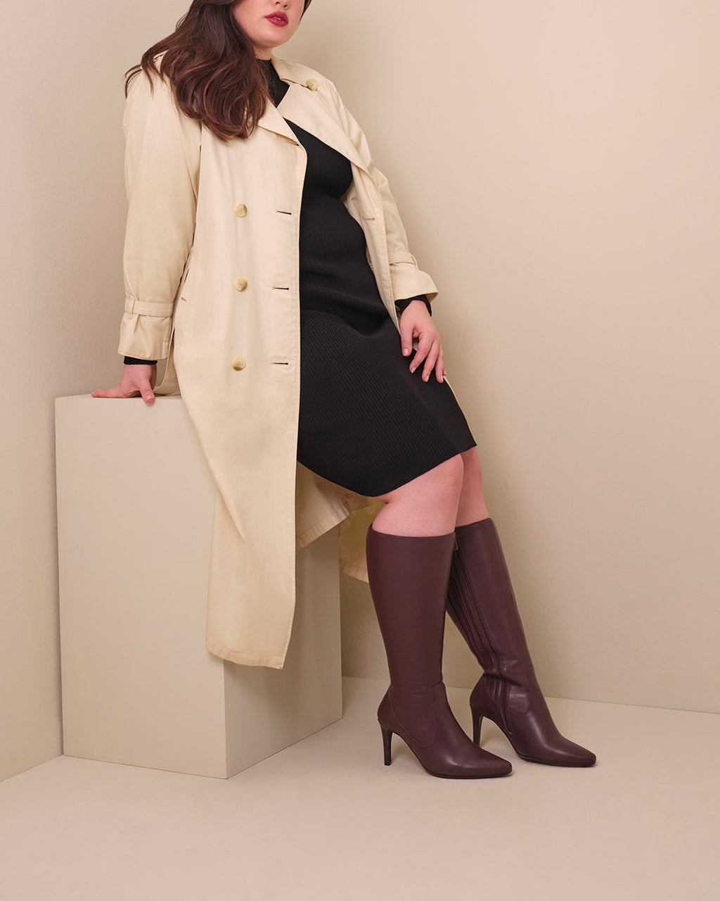 Freya Knee High Boots in Burgundy Leather – DuoBoots