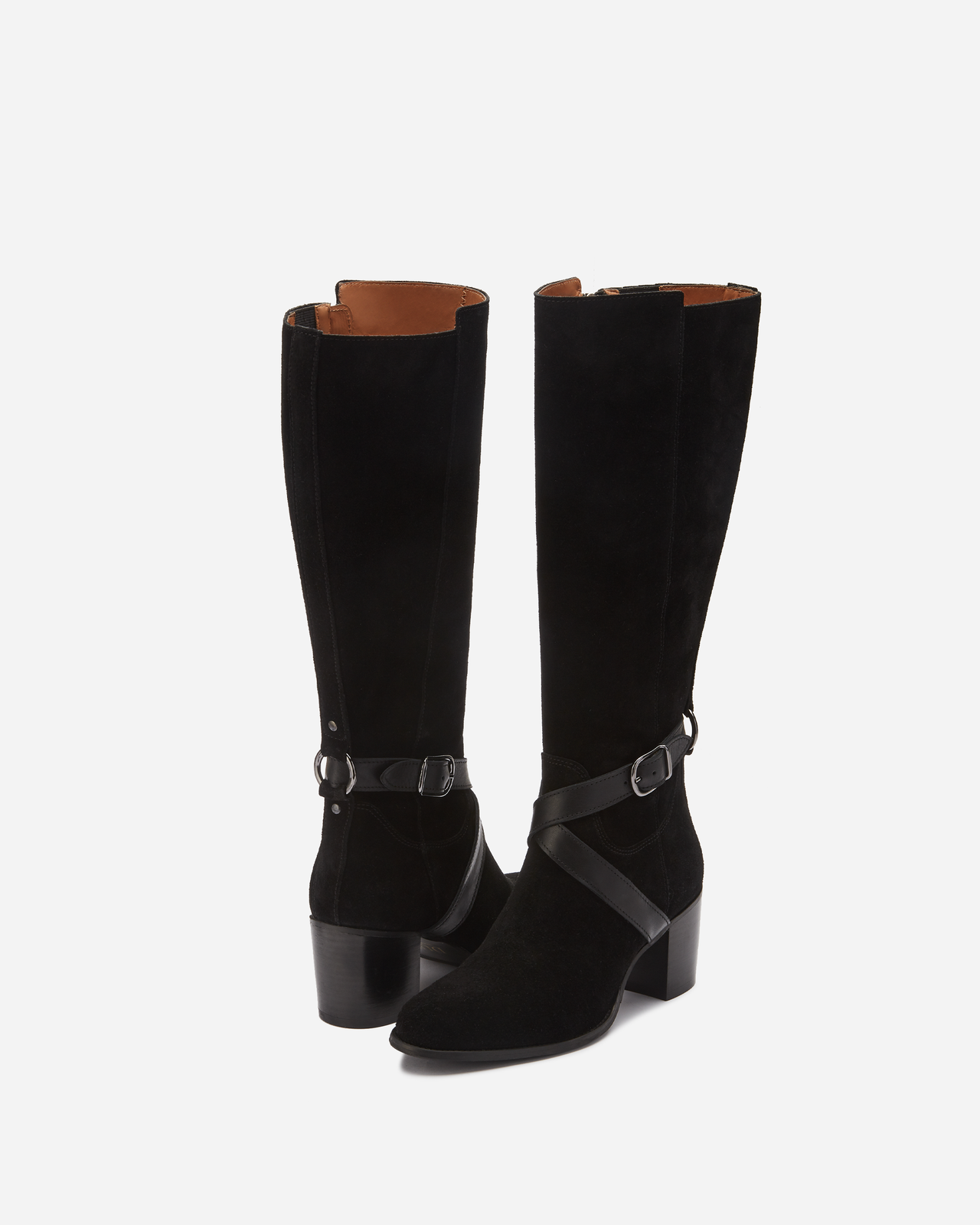 Easton Knee High Boots in Black Suede – DuoBoots