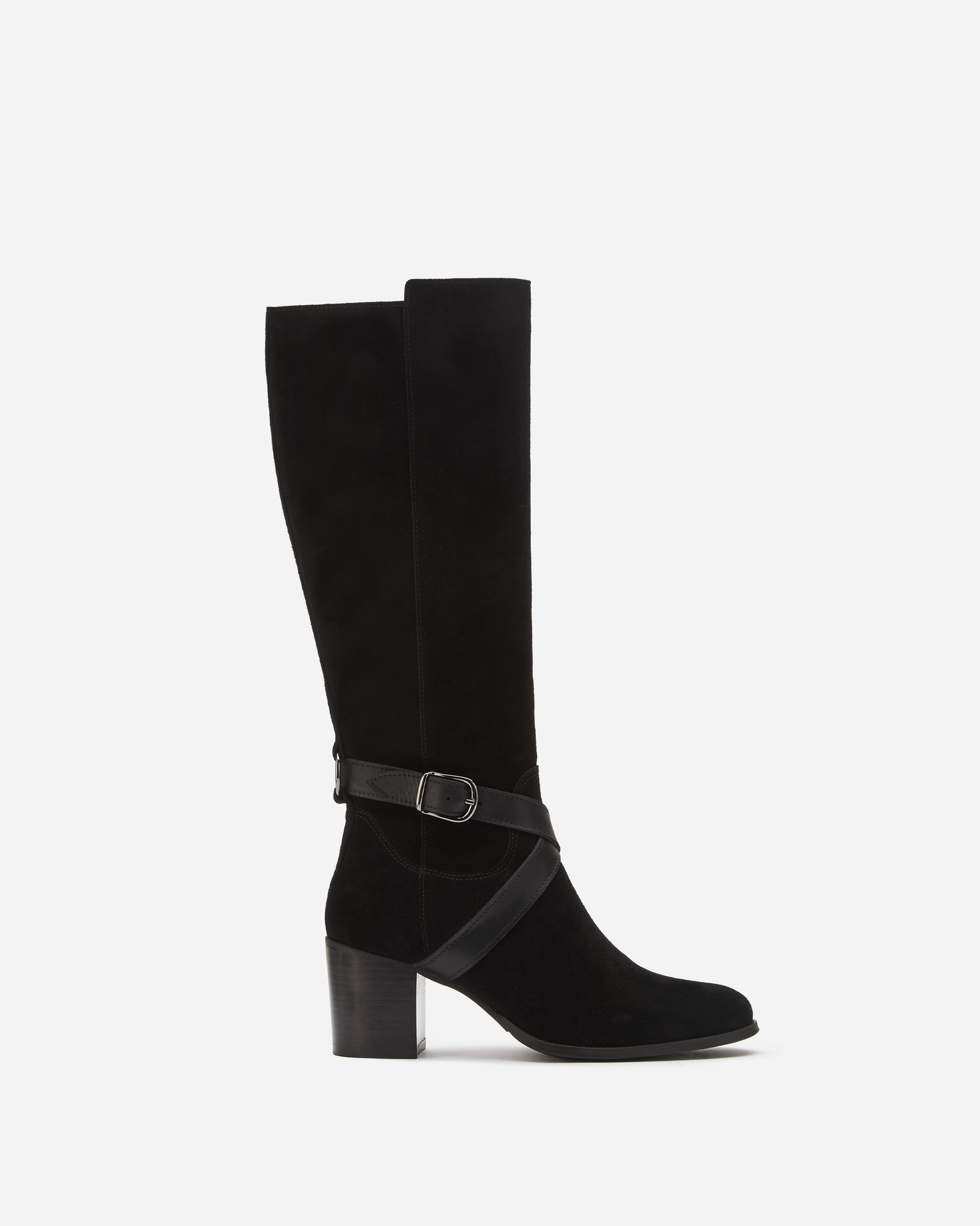Easton Knee High Boots in Black Suede – DuoBoots