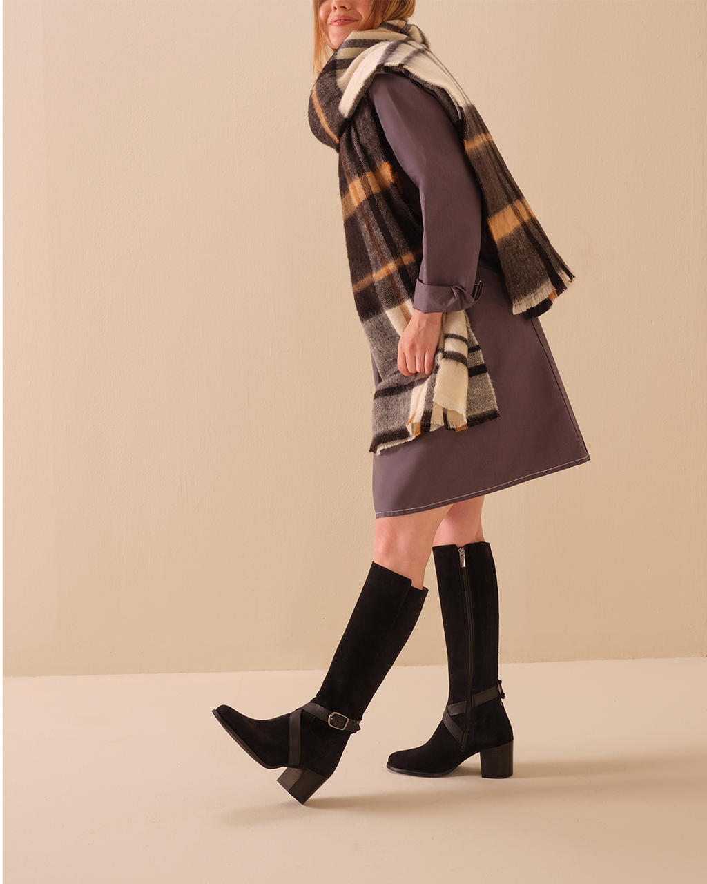 Easton Knee High Boots in Black Suede – DuoBoots