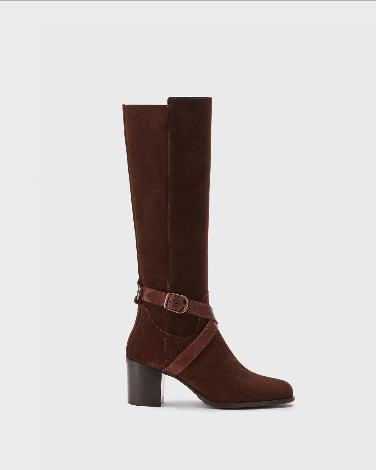 Easton Knee High Boots in Brown Suede – DuoBoots
