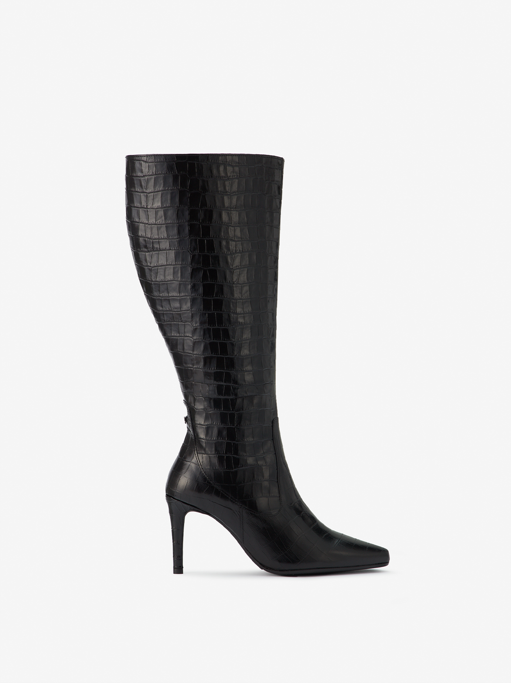 Freya Knee High Boots in Black Croc – DuoBoots