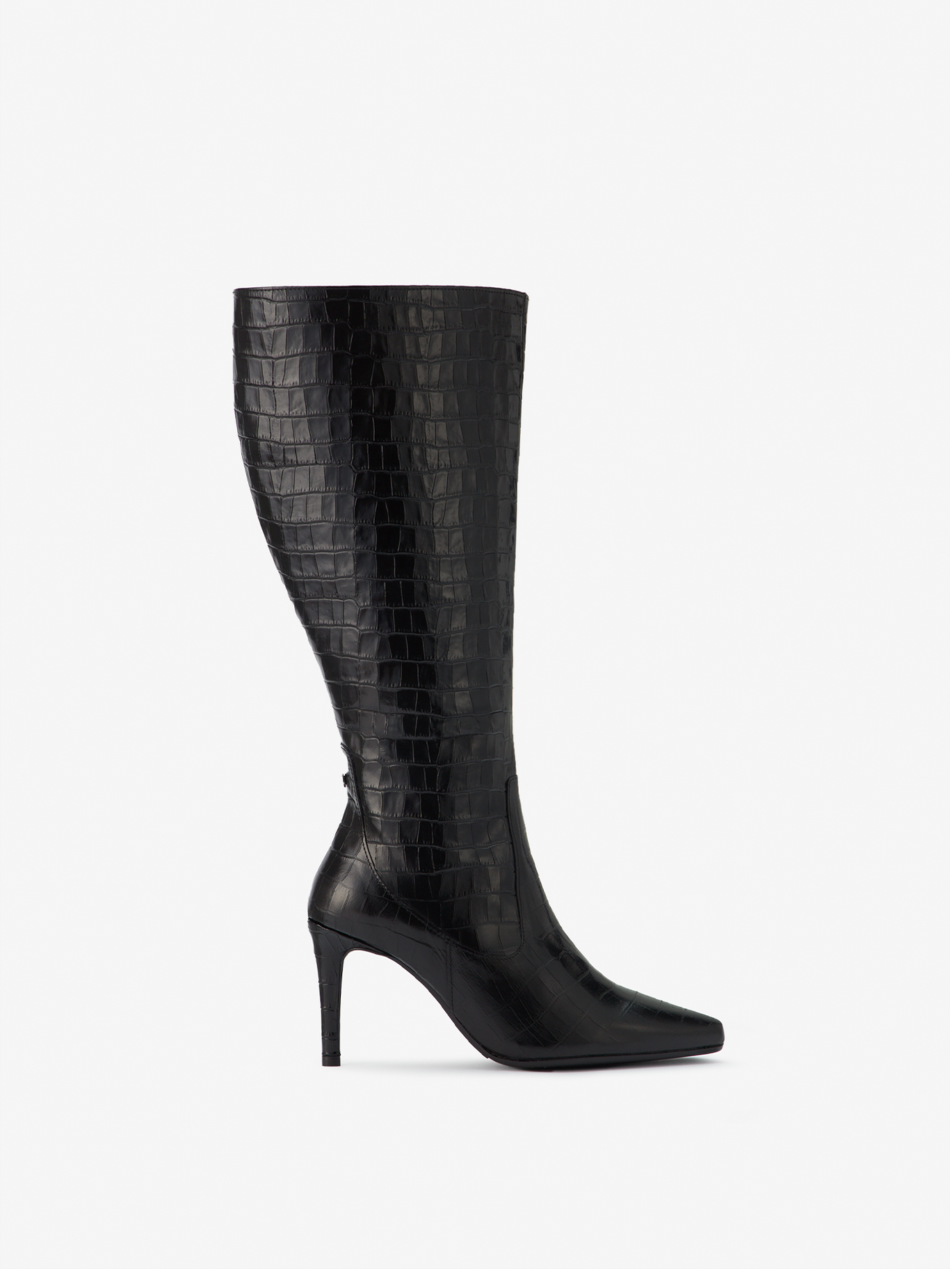 Freya Knee High Boots in Black Croc – DuoBoots