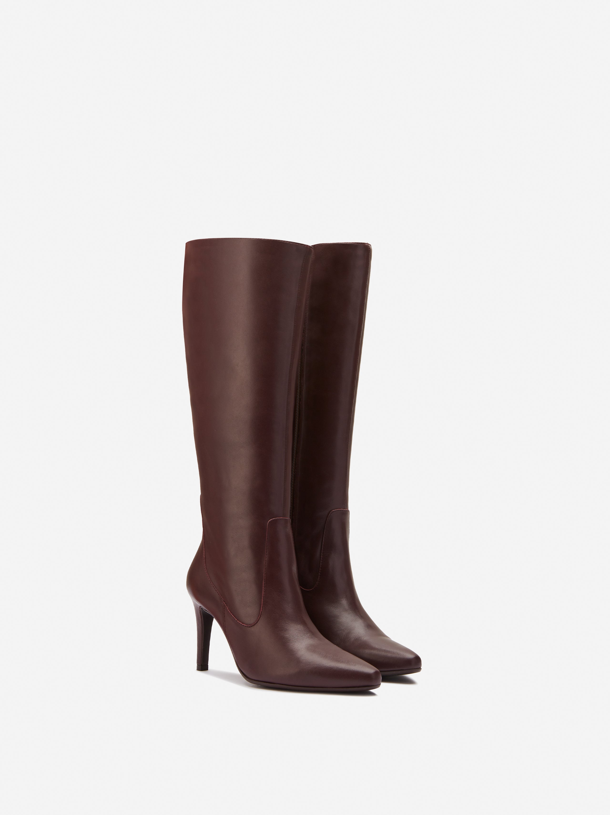 Freya Knee High Boots in Burgundy Leather – DuoBoots