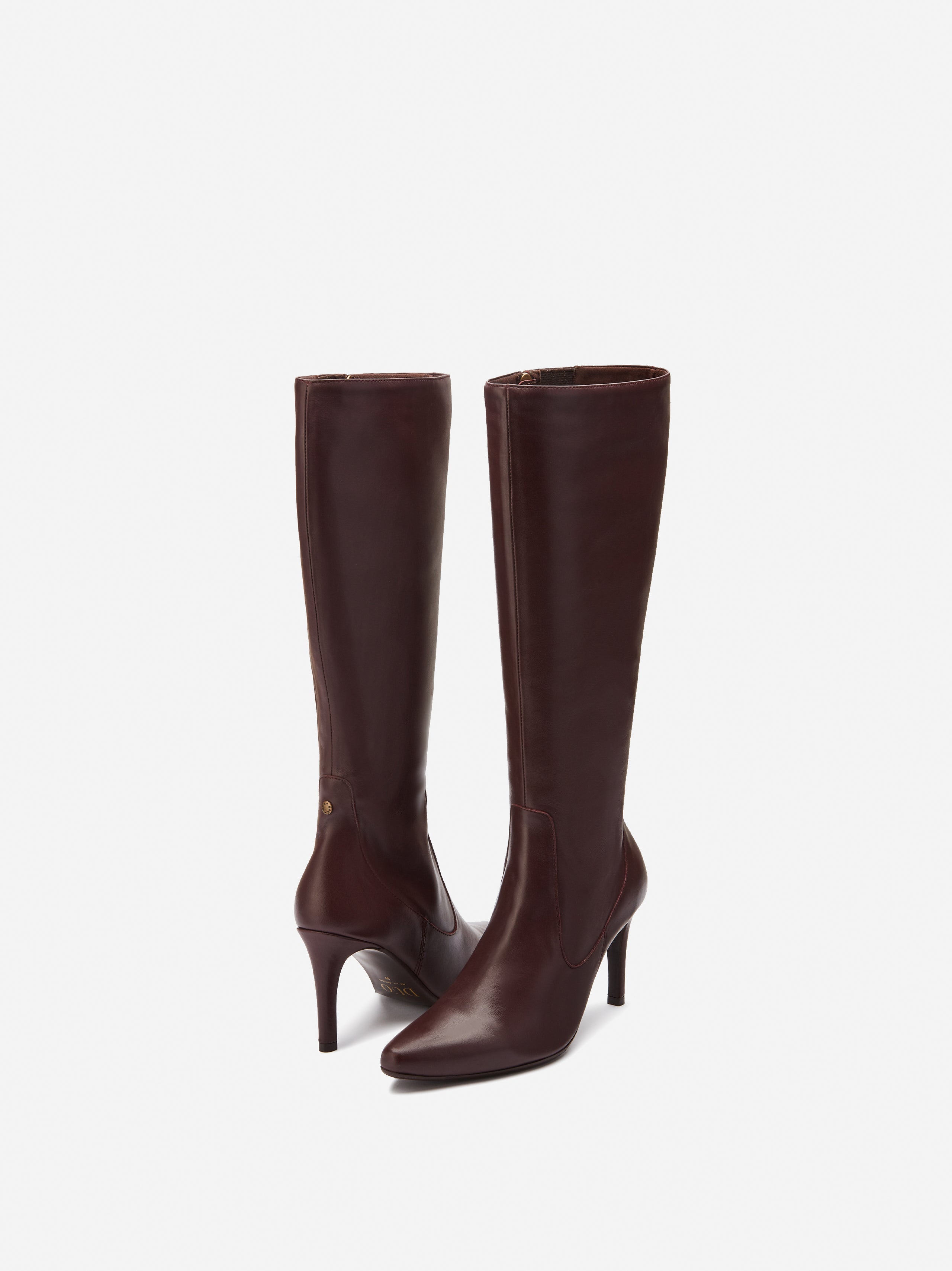 Freya Knee High Boots in Burgundy Leather – DuoBoots