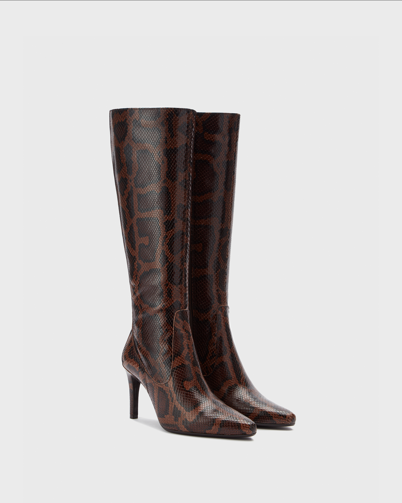 Freya Knee High Boots in Brown Snake – DuoBoots