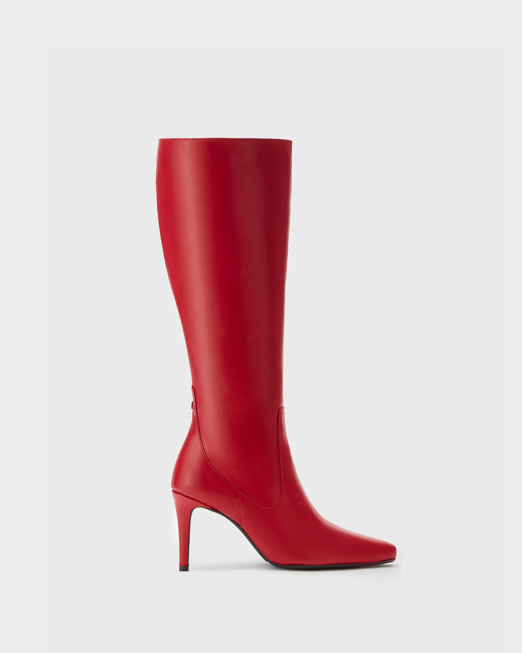Freya Red Leather Knee High Stiletto Boots | DuoBoots