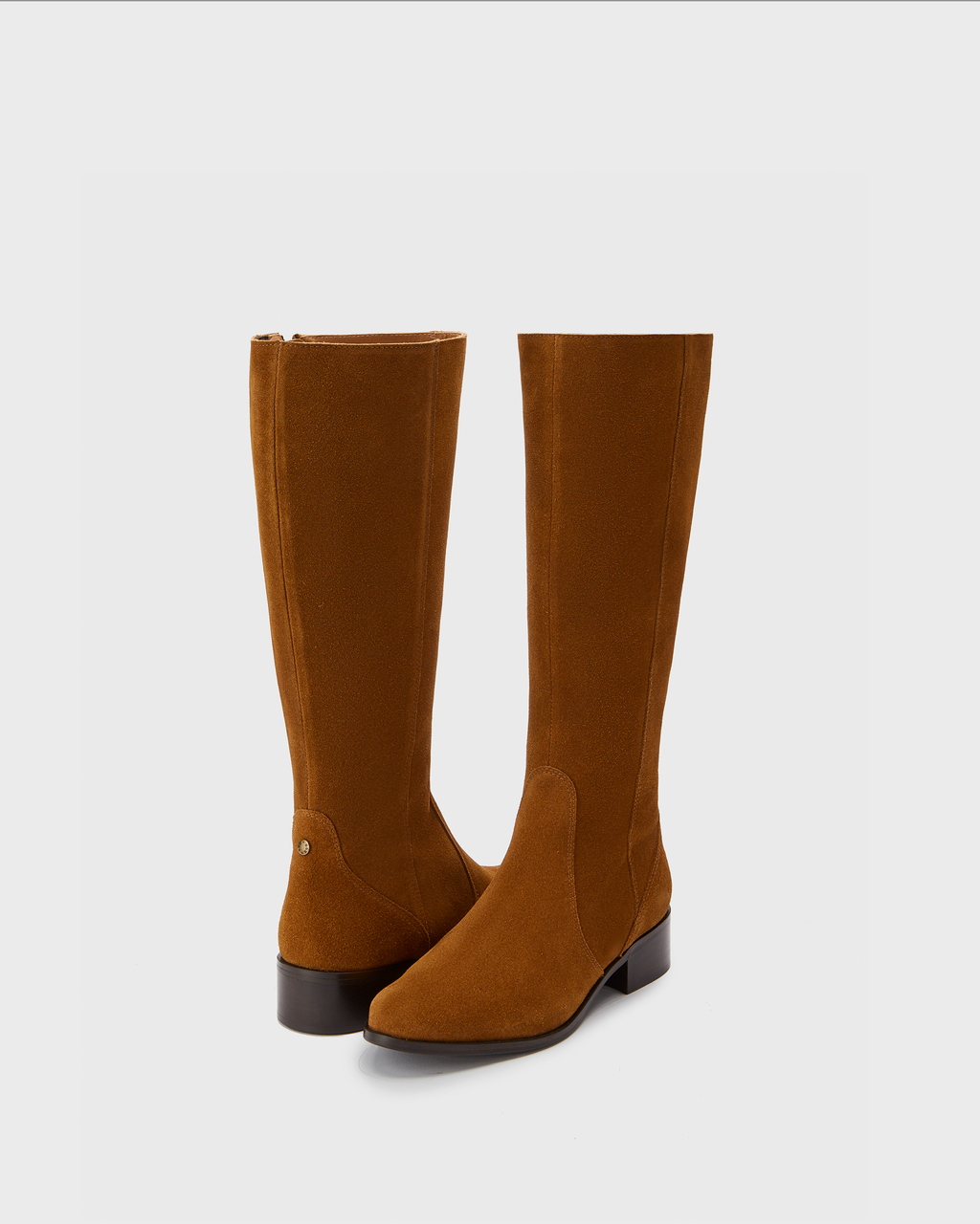 Haltham Petite Knee High Boots in Tan Suede – DuoBoots