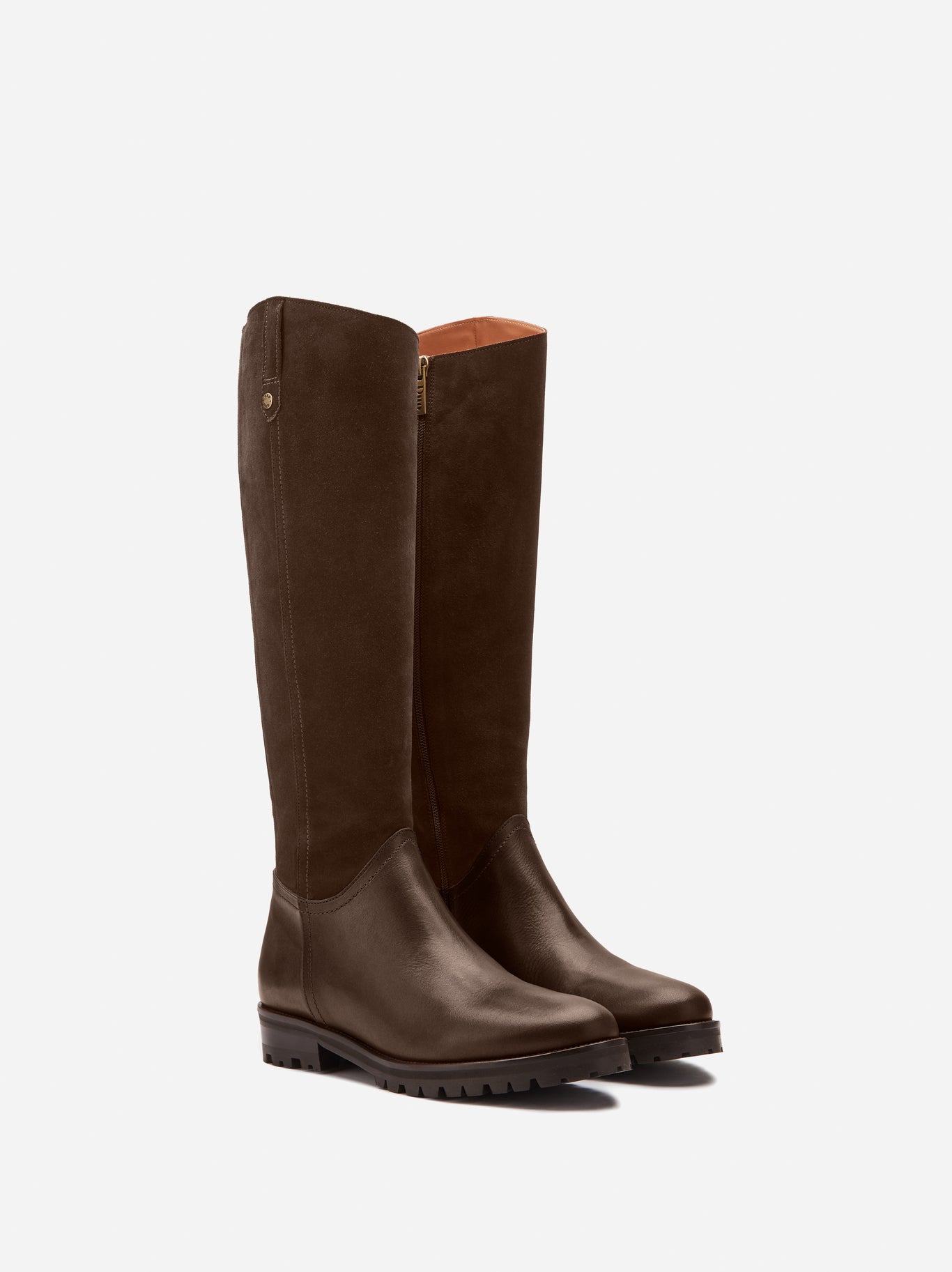 Jeane Knee High Boots in Dark Brown Suede – DuoBoots
